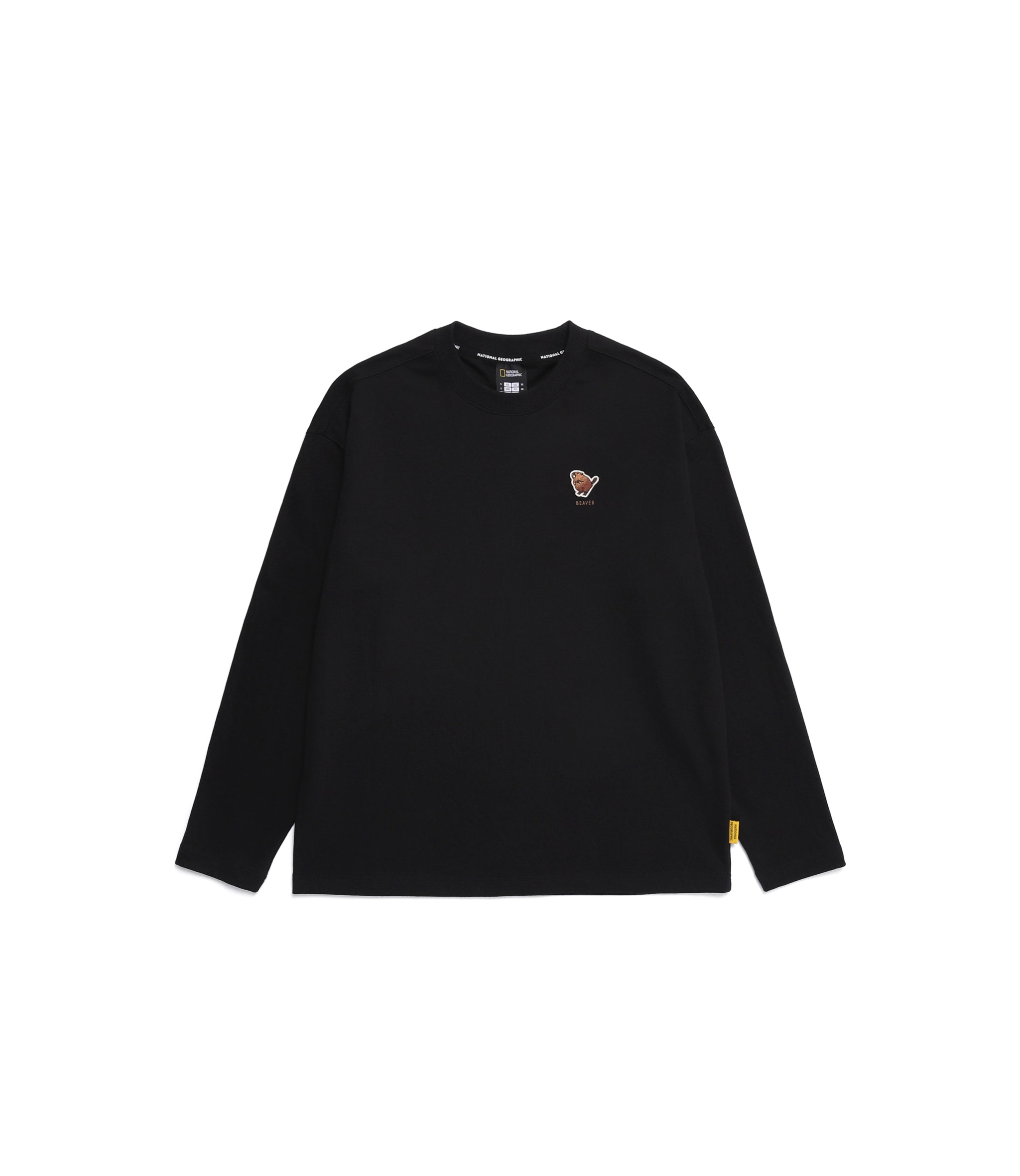 Unisex Animal Wappen Semi-Over Fit Long Sleeve Tee CARBON BLACK ...